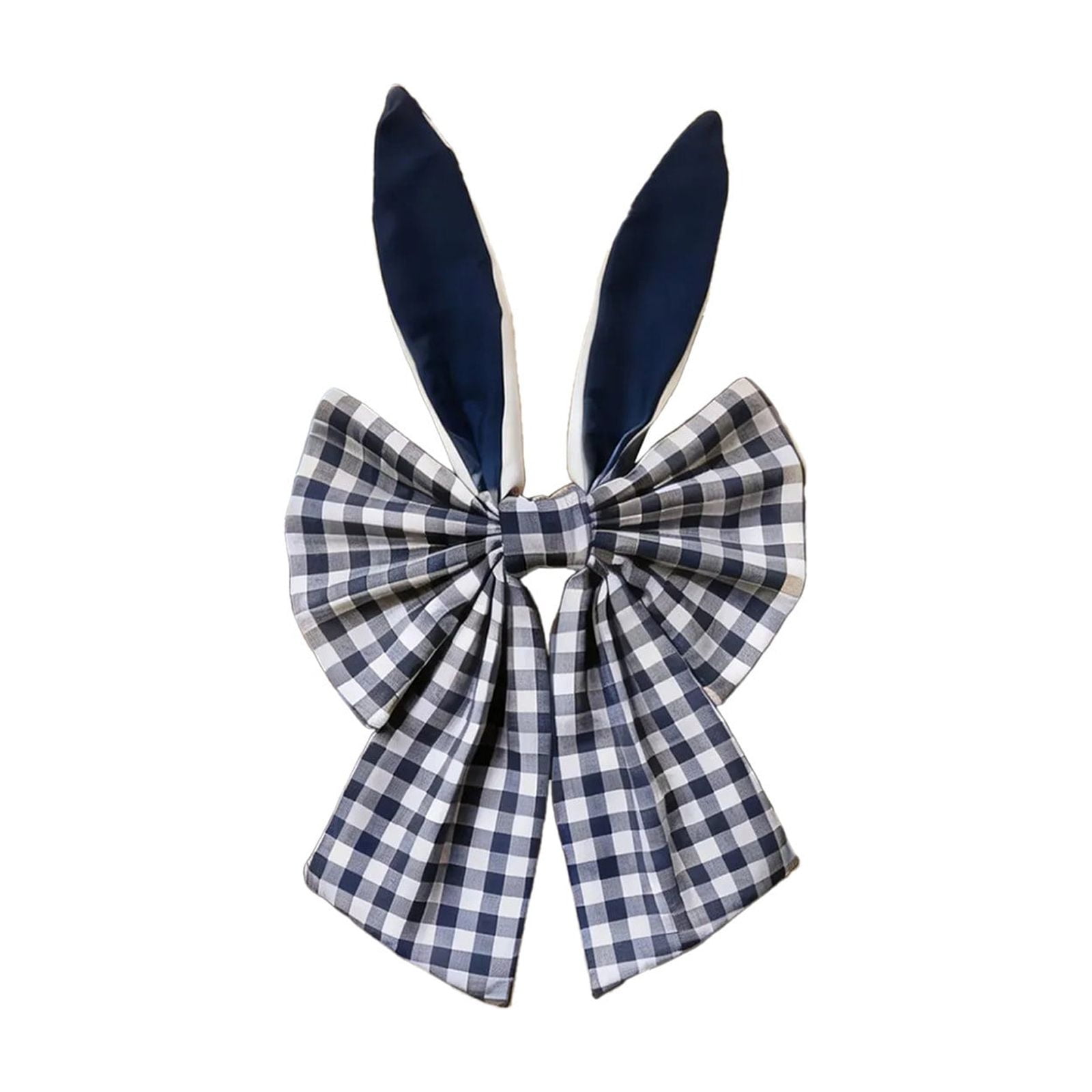 AYktou Easter Bunny Ears Shaped Bows, 7.9×15.9 Inch Plaid Easter Bow ...