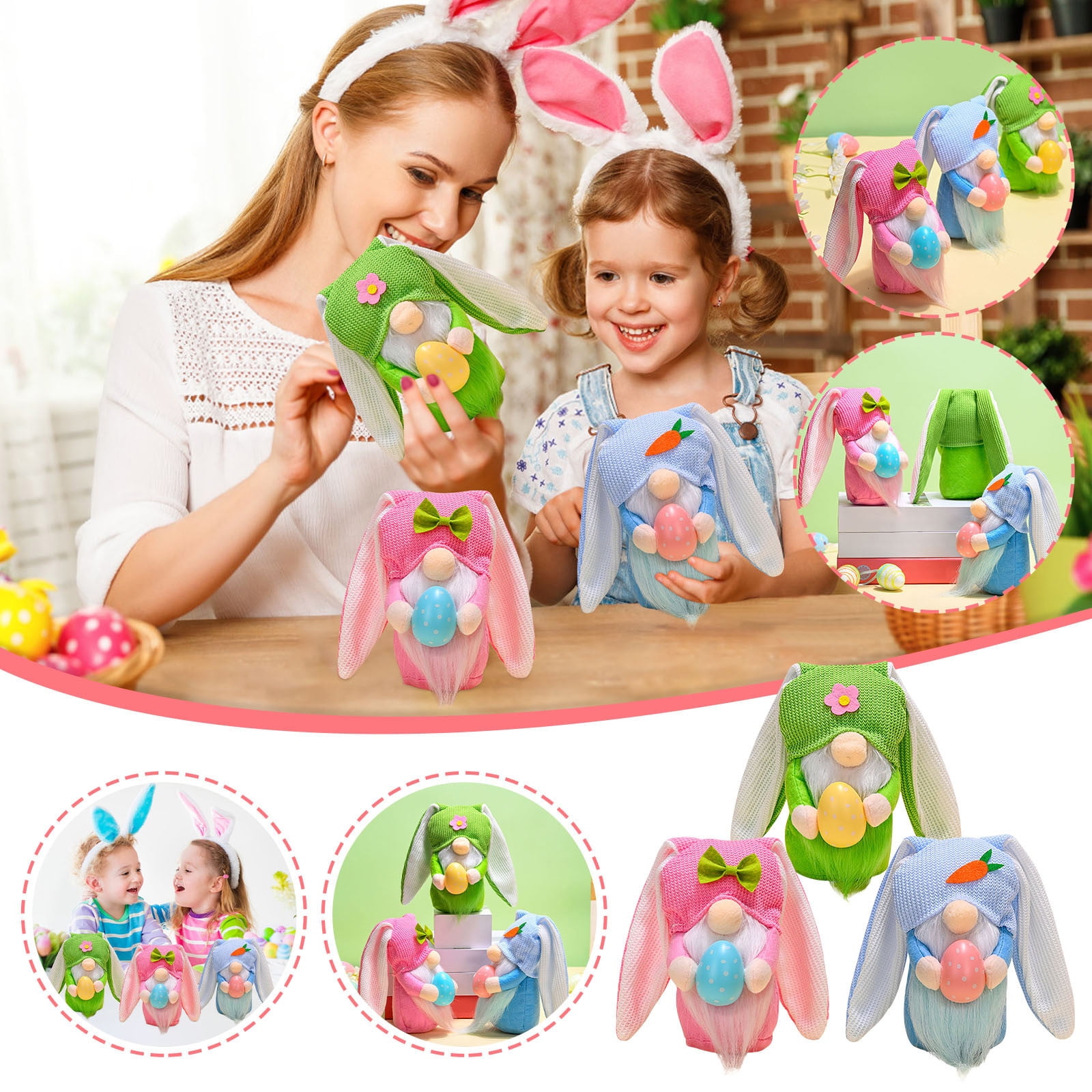 AYktou Easter Gnomes Plush-Handmade Spring Gnomes Easter Decorations ...