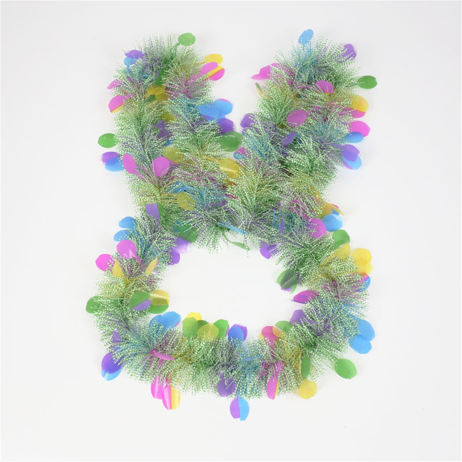 AYktou Easter Tinsel Garland 6.56Ft Colorful Tinsel Twist Spring Decor ...