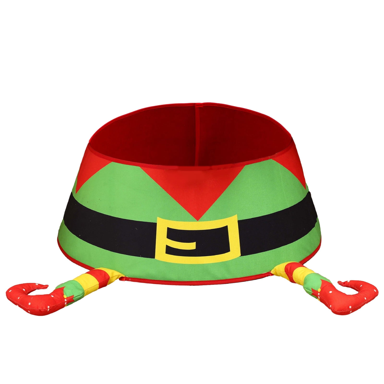 AYktou Elf Christmas Tree Collar for Artificial Trees 24in Red Green ...