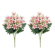 HUIANER 2 Bundles Small Artificial Daisy Flowers Bouquet Faux Silk Tiny ...