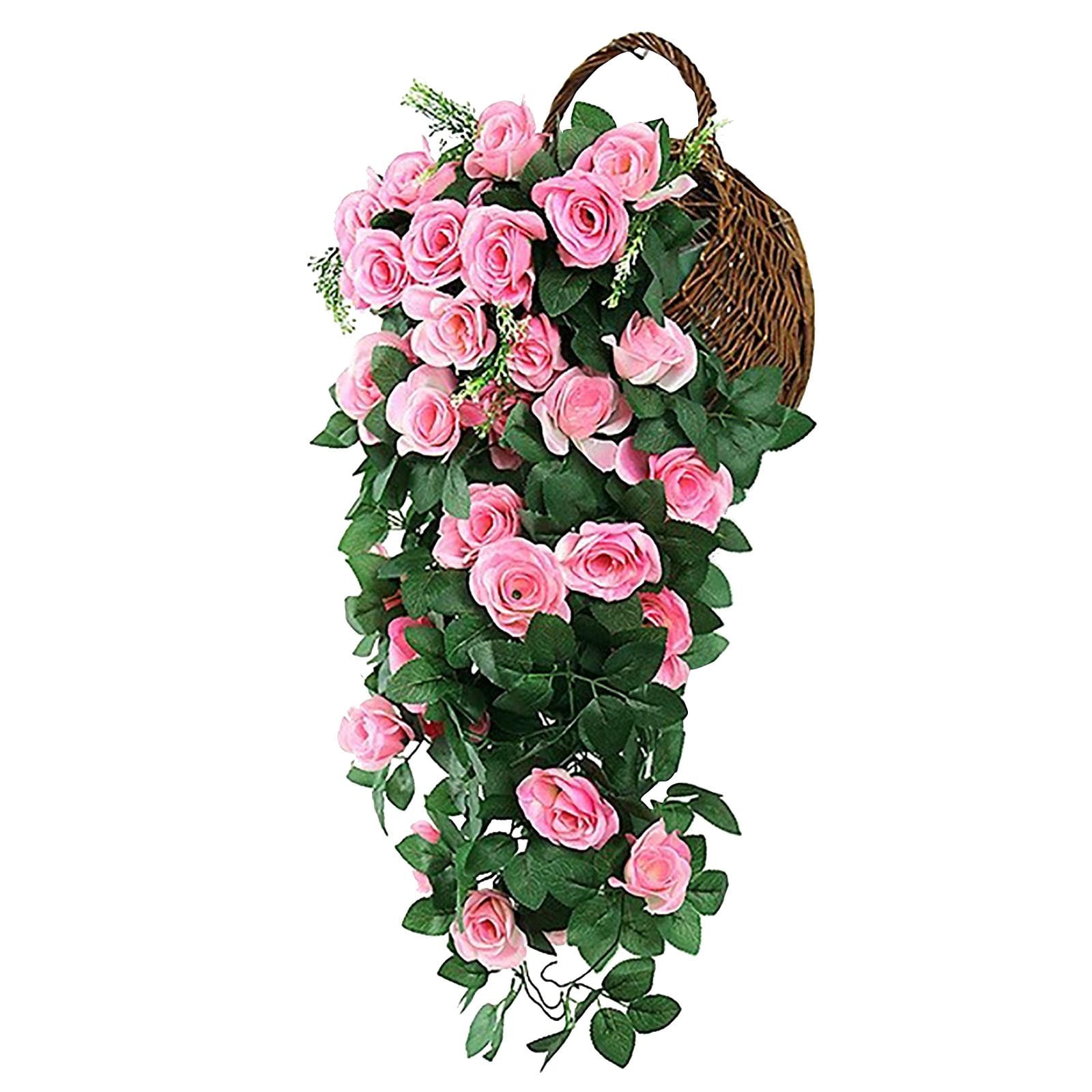 AYktou Fake Plants-Artificial Flowers,Hanging Planters for Indoor ...