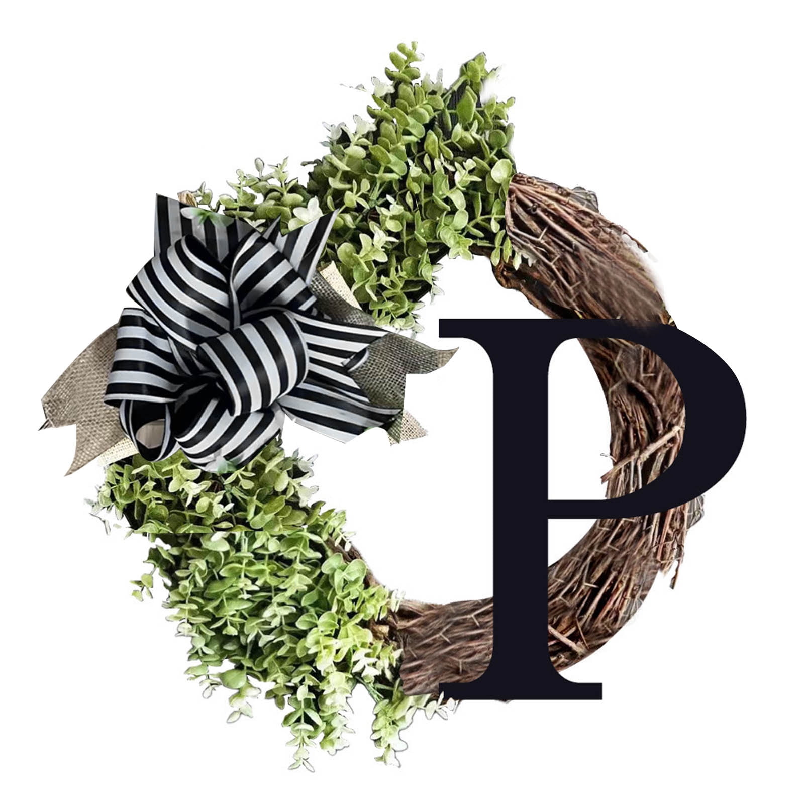 AYktou Front Door Wreath-26 Letter Welcome Sign Spring Wreaths for ...