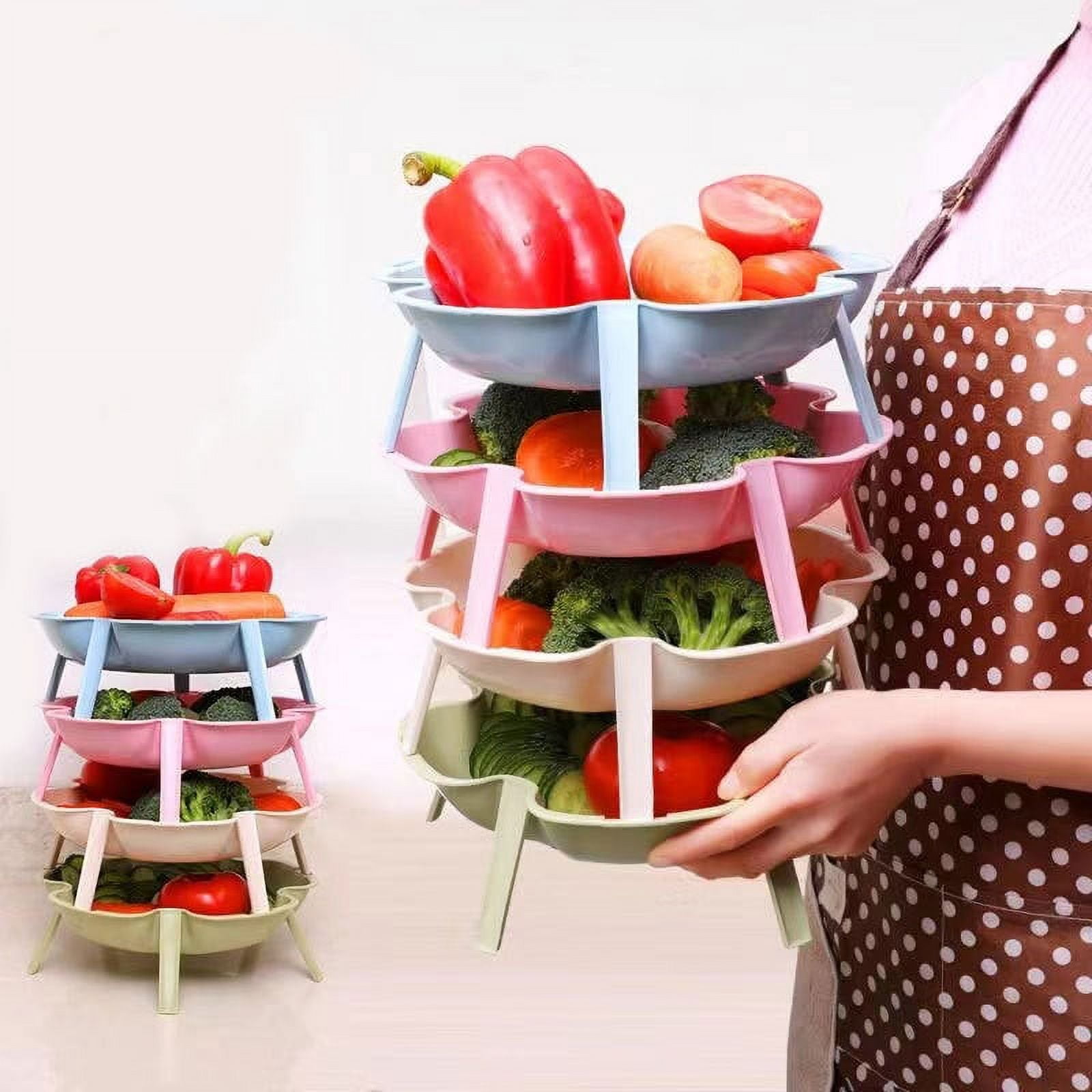 AYktou Fruit Bowl,Fruit Basket for Kitchen,Multifunctional Stackable ...