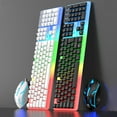 AYktou Gaming Keyboard and Mouse Combo, RGB Backlit Luminous Wired ...