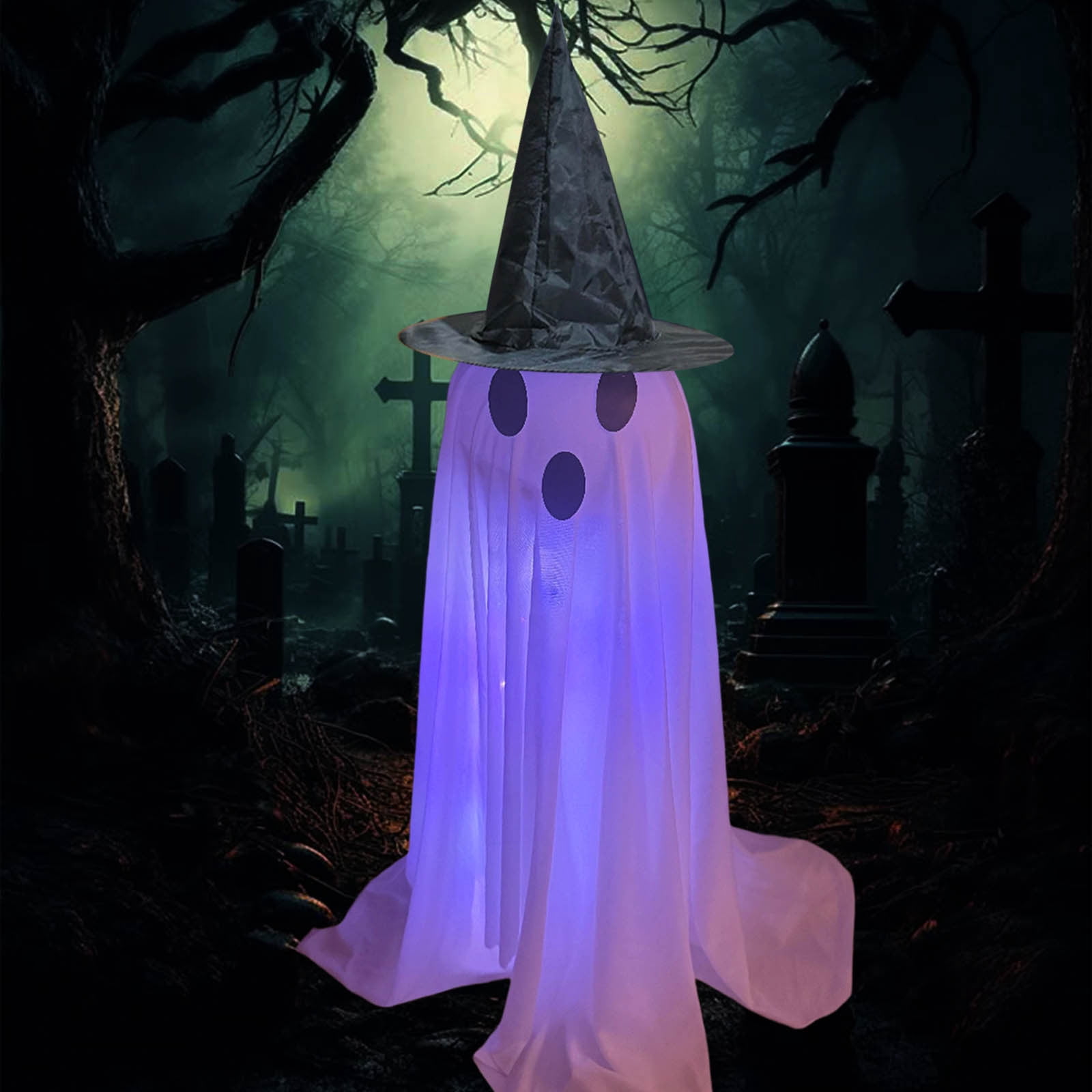 AYktou Halloween Decorations Outdoor Indoor Ghost Light Decor with ...
