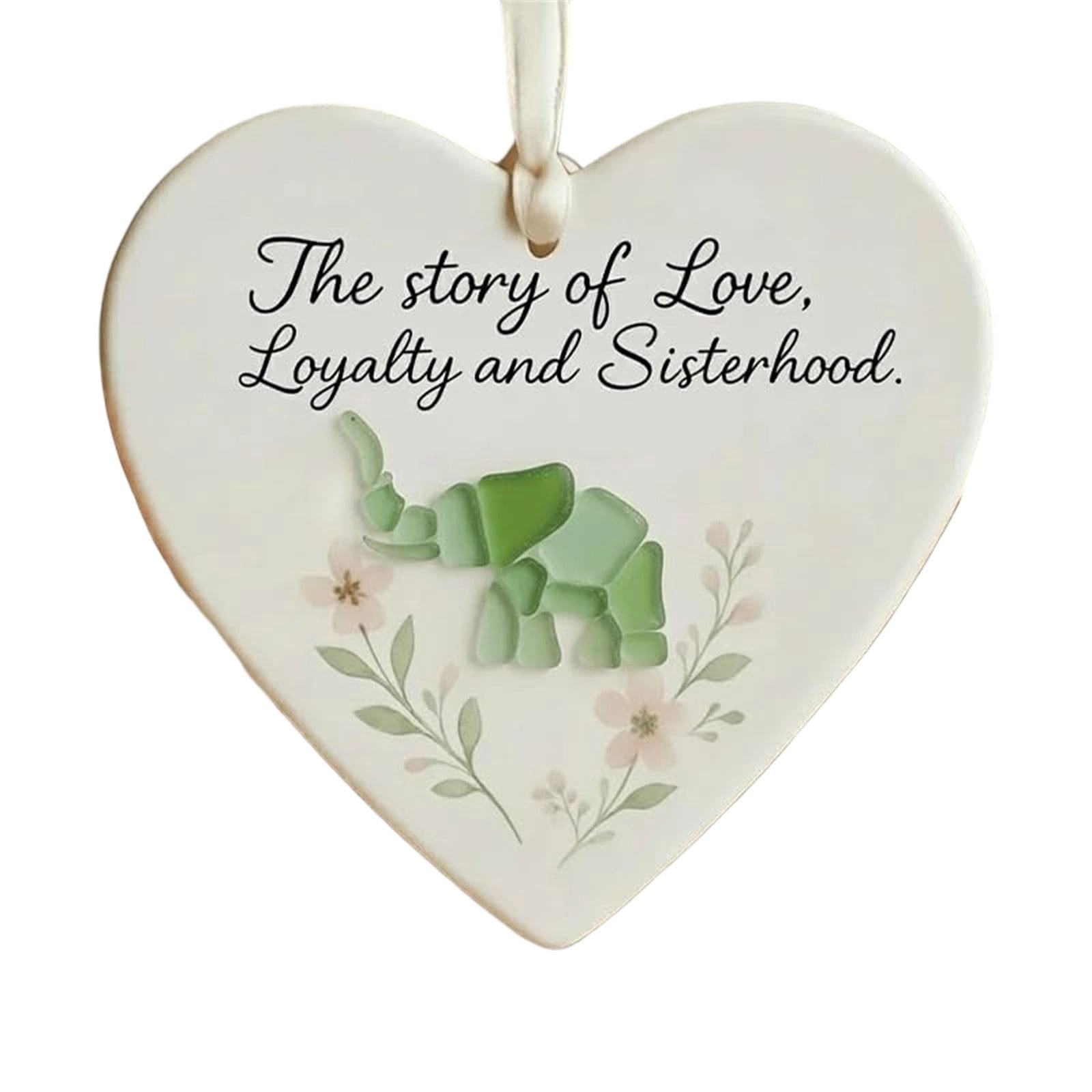 AYktou Heart-Shaped Sea Glass Friendship Decor, 3.1 Inch Acrylic ...