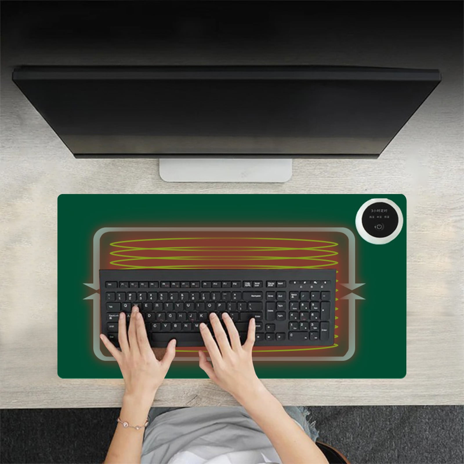 AYktou Heated Desk Pad-24*14" Heated Mouse Pad,Warm Desk Mat,Safe Desk ...