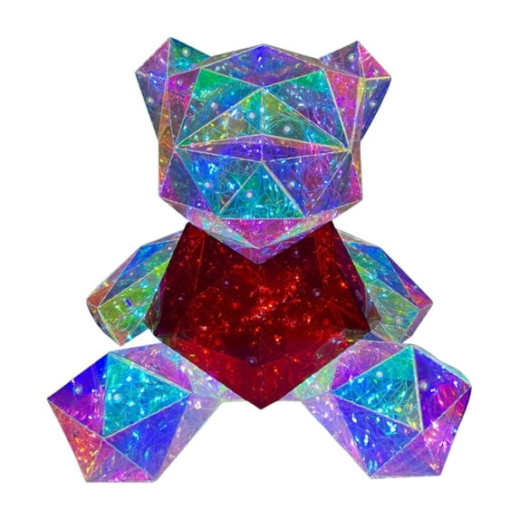 AYktou LED Light - Prismatic Iridescent Bear Ornaments, 15×15.7 Inch ...