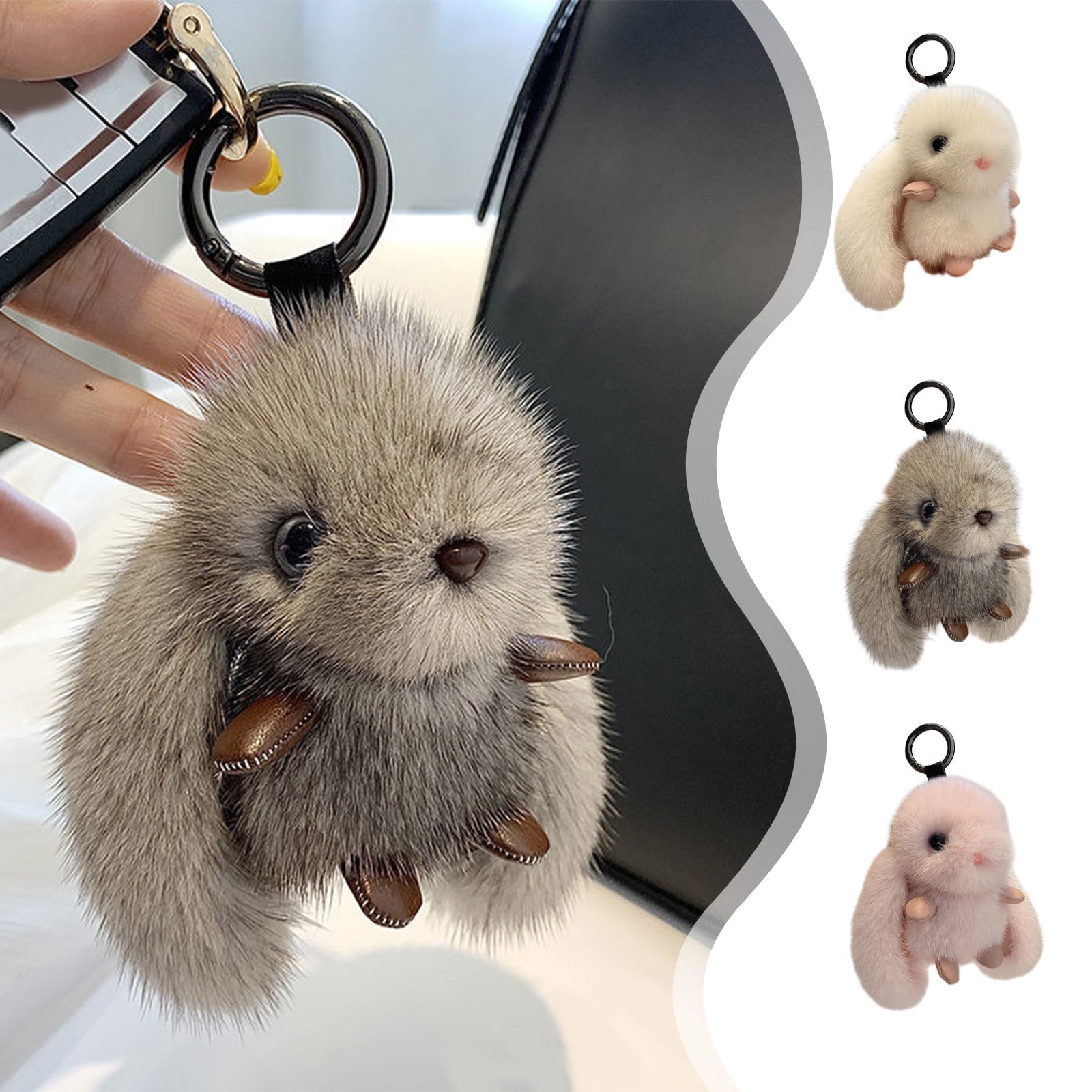 AYktou Lovely Plush Keychain-Cute Stuff Pendant Stuffed Animals Keyring ...