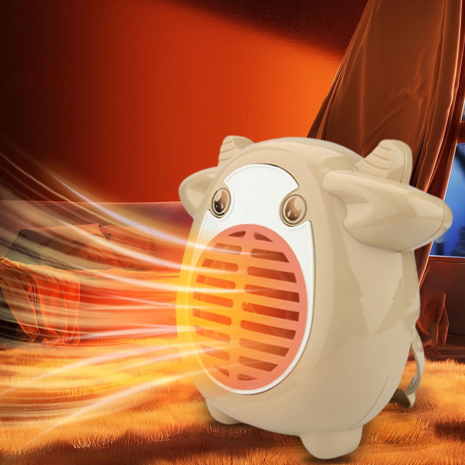 AYktou Mini Space Heater,Electric Desktop Heater High Output Fan for ...