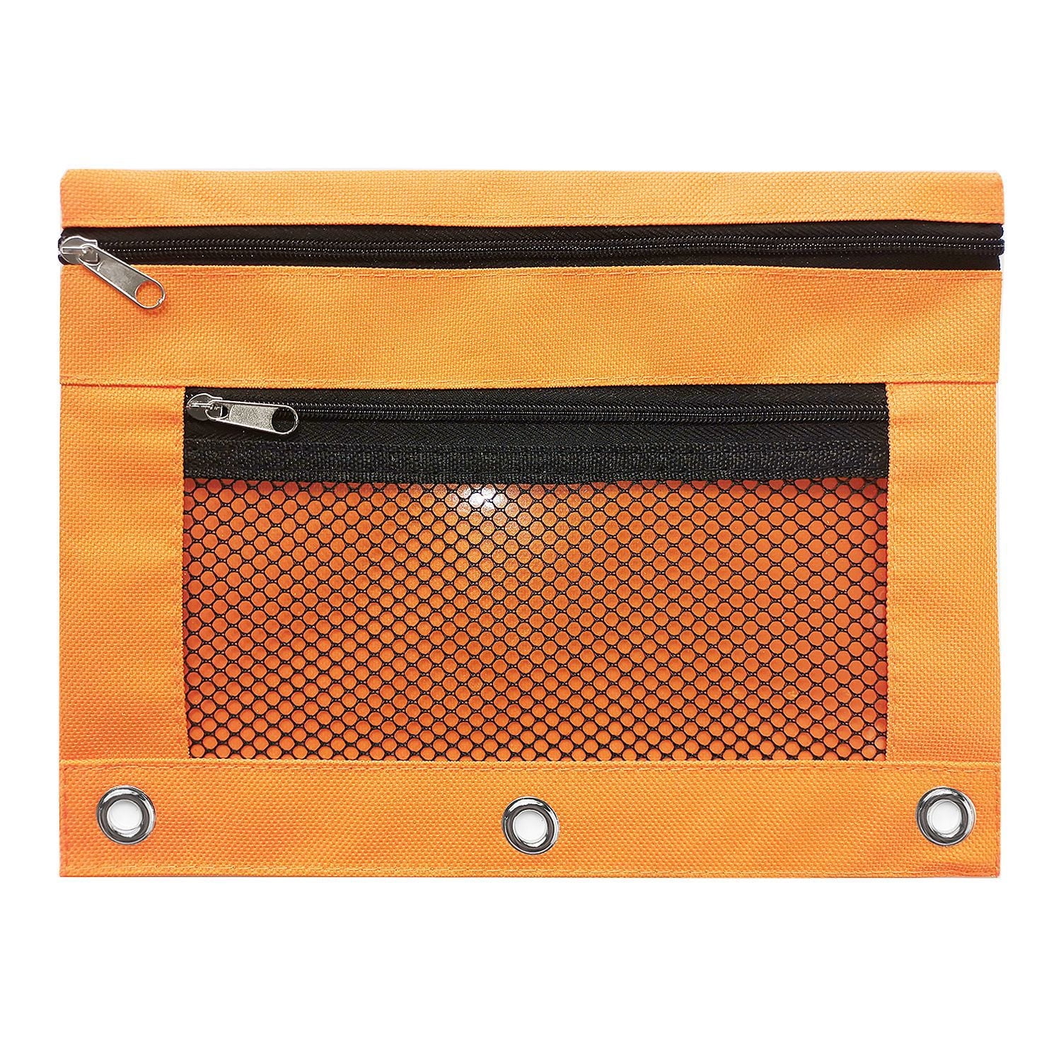 AYktou Pencil Pouch 3 Ring Binder Pencil Case with 2 Zippers Large ...