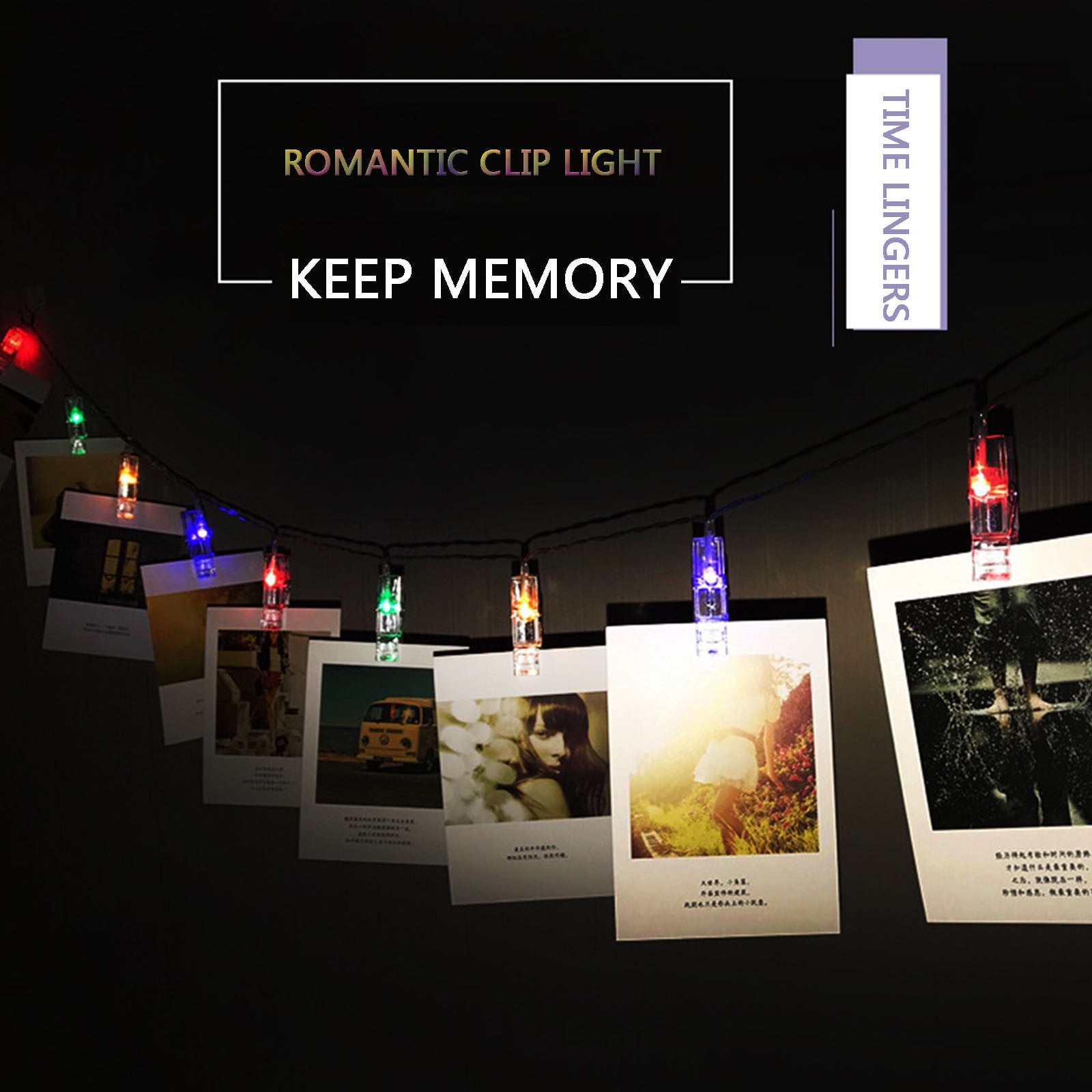 AYktou Photo Clip String Lights 4.92ft LED Battery Operated Christmas ...