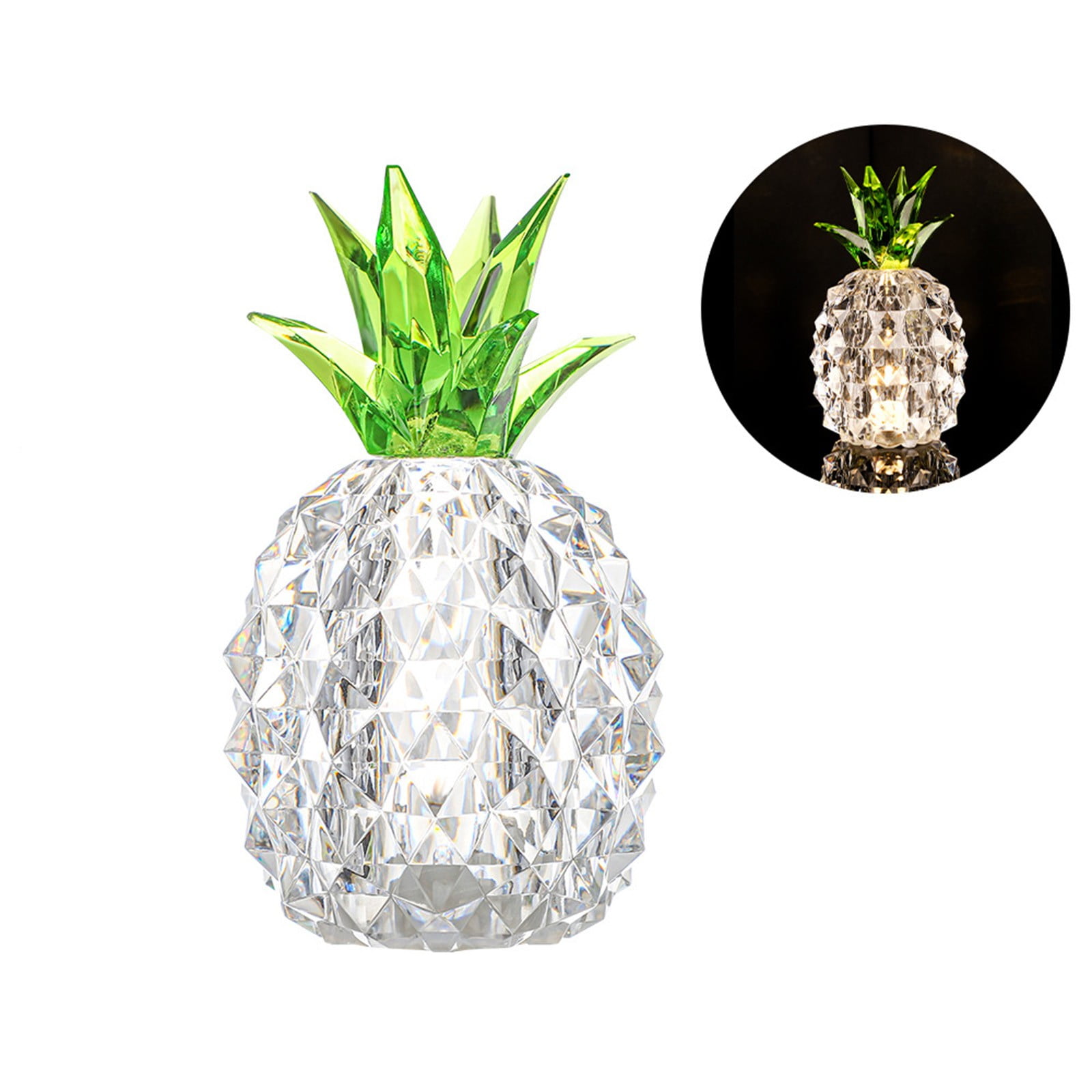 AYktou Pineapple Lamp, Acrylic Creatives Three-Dimensional Transparent Pineapple Light, Nordics ...