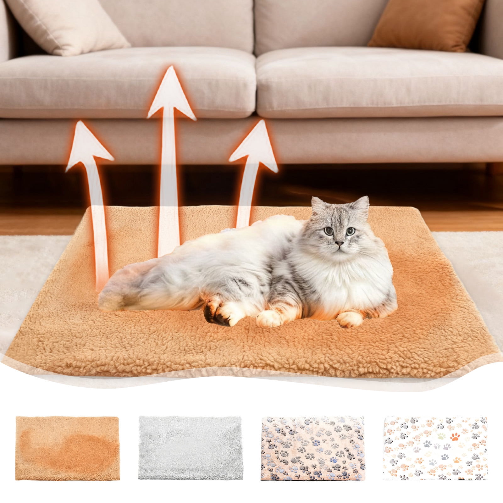 AYktou Self Warming Cat Bed Heating Cat Dog Mat, Aluminum foil ...