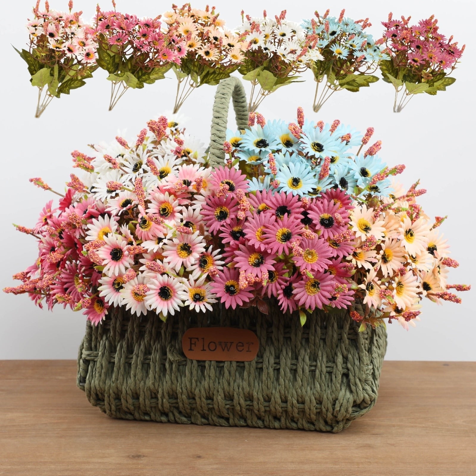 AYktou Simulated Bouquet Fake Flowers Wedding Home Hotel Artificial ...