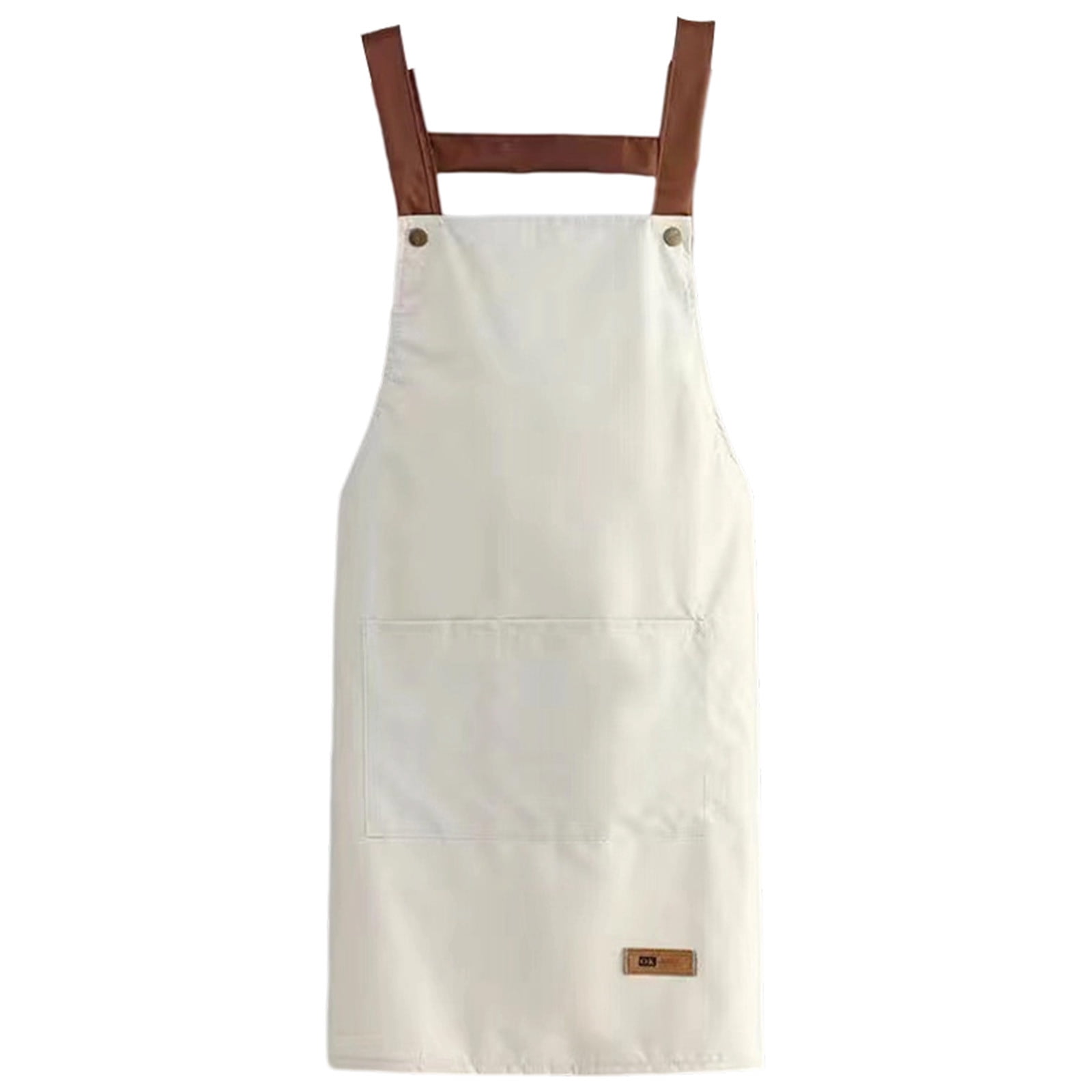AYktou Solid Color Kitchen Aprons for Women with Pockets, Waterproof ...