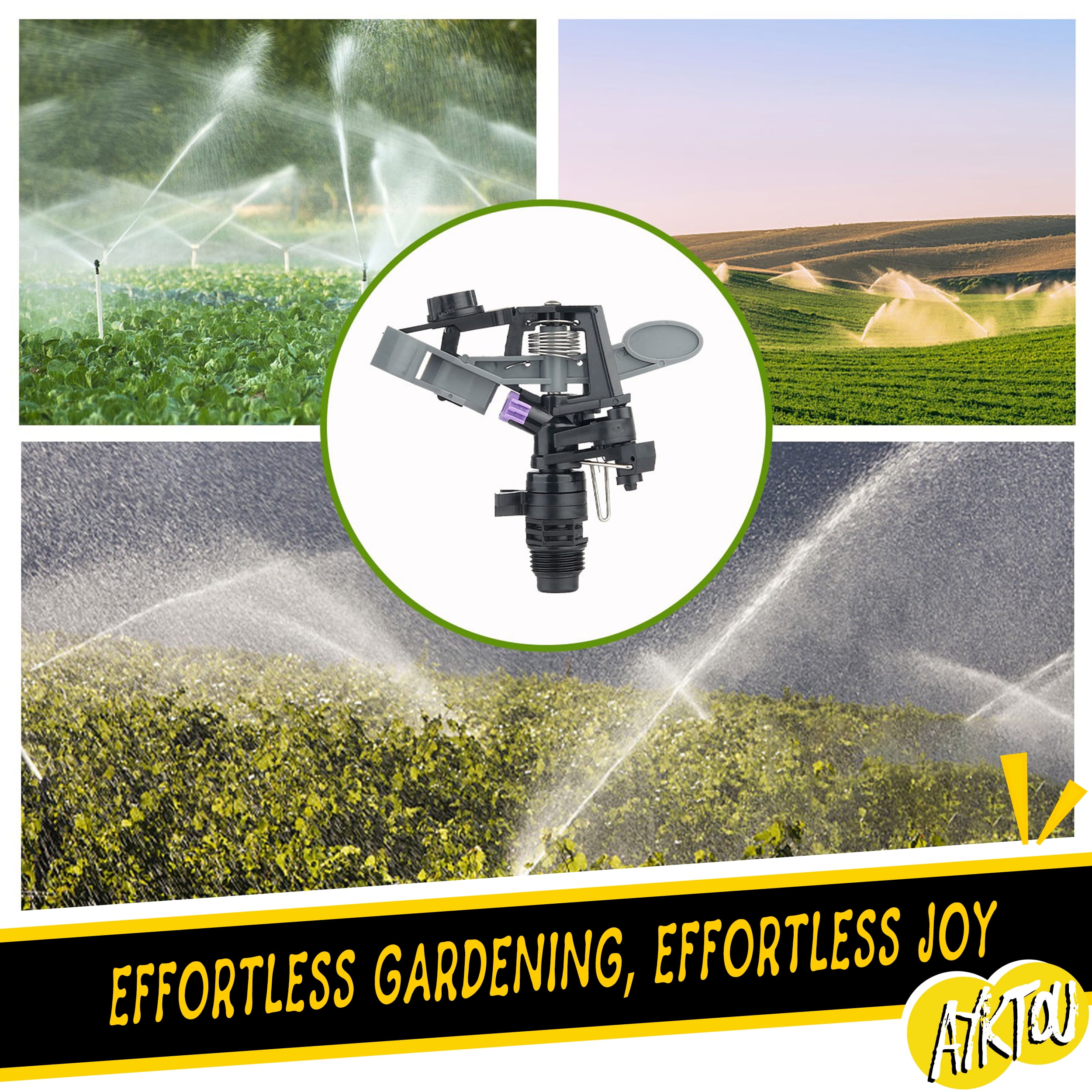 AYktou Sprinklers for Yard-1/2 Inch Impact Sprinkler,Heavy Duty Lawns ...