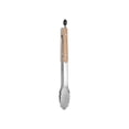 AYktou Stainless Steel Food Tongs for Cooking, Wooden Handle BBQ Grill ...
