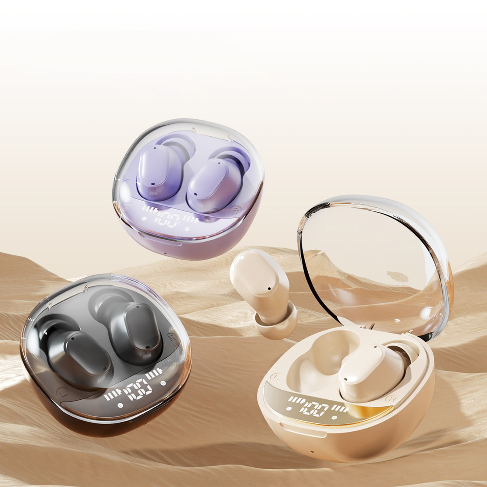 AYktou Wireless Earbuds, In-Ear Earphones Long Battery Time LED Battery ...