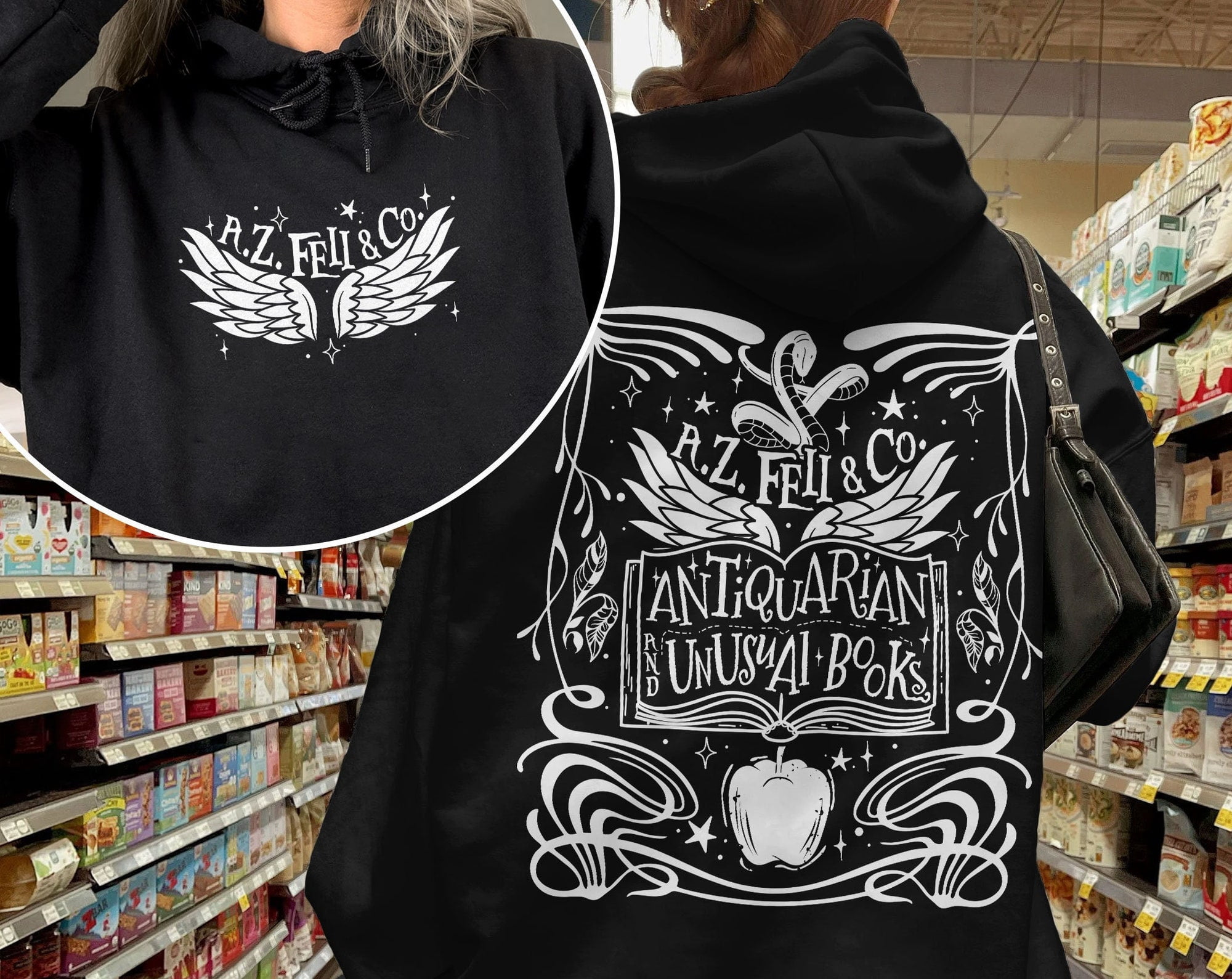 AZ Fell Co Antiquarian and Unusual Books TShirt AZFELL Graphic Tee ...