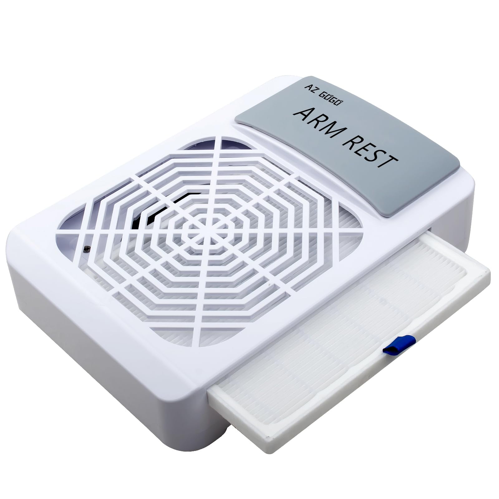 AZ GOGO Rechargeable Nail Dust Collector with Arm Rest, Powerful Vacuum ...