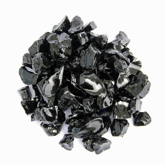 Az Patio Heaters 20lbs Recycled Fire Pit Fire Glass In Black