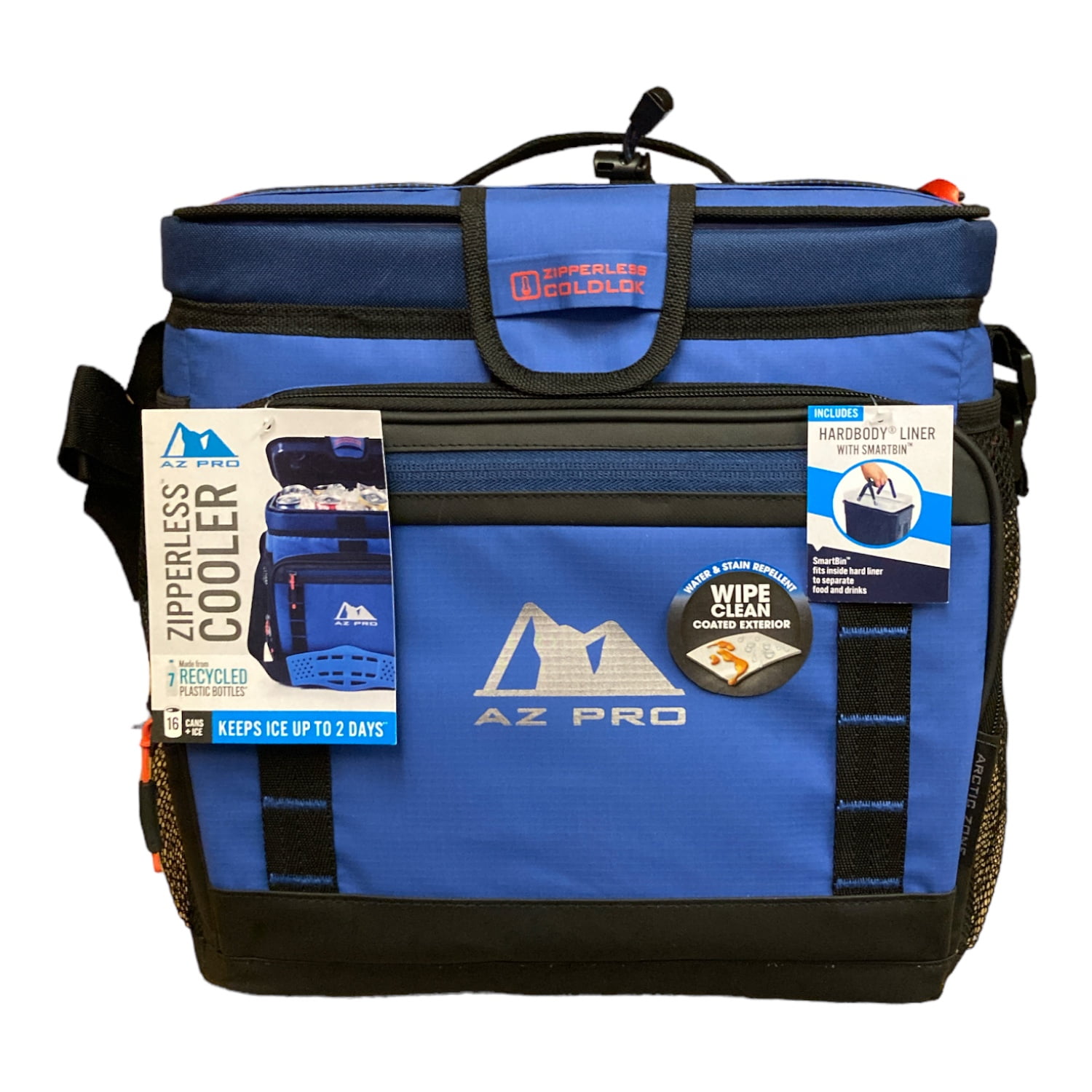 AZ Pro High-Performance 16-Can Zipperless Cooler w/ Smart Bin, Hard Ice ...