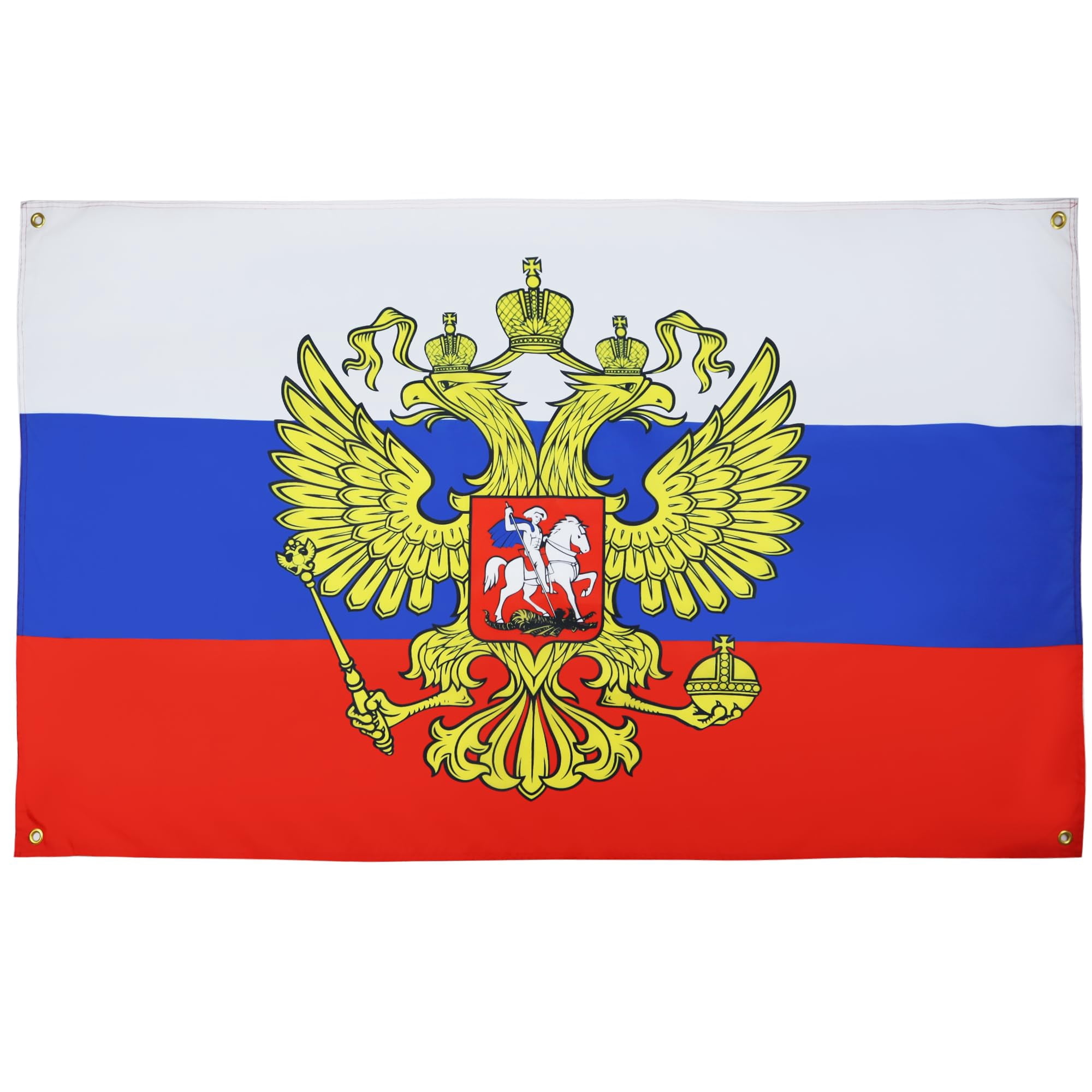 AZ FLAG Russian Flag with Eagle 150 x 90 cm with 4 Eyelets for Balcony ...