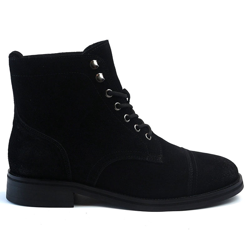 AZAR MAN Men's Cap Toe Genuine Leather Boots Ankle Lace-up Fashion ...