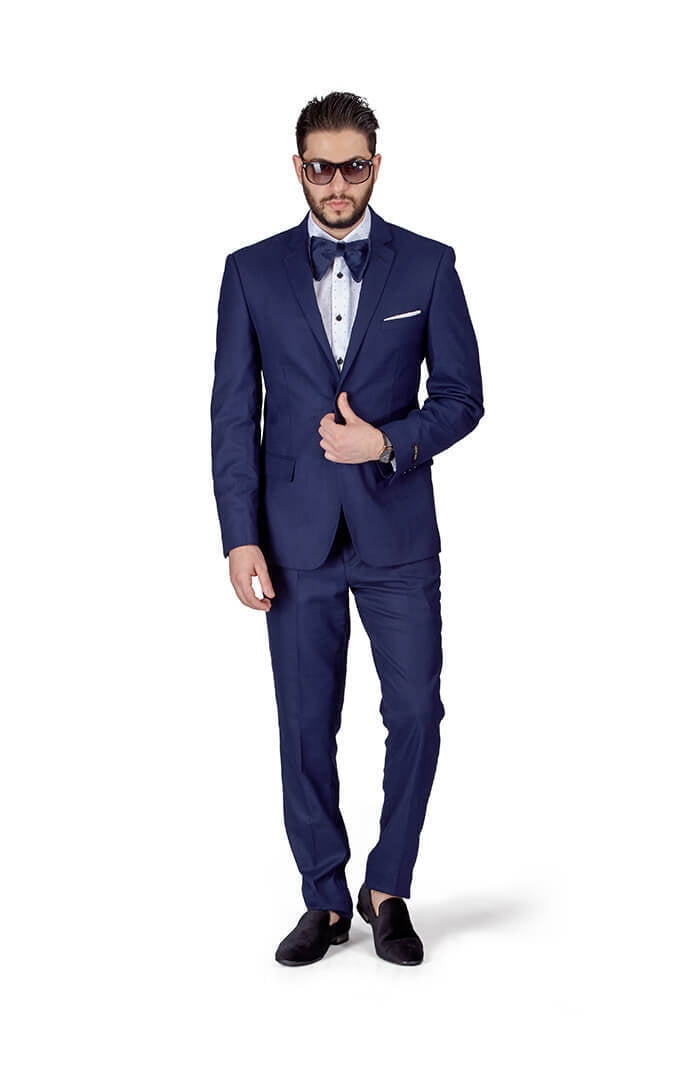 AZAR MAN Slim Fit Men Suit Micro Textured Weave 2 Button Notch Collar ...