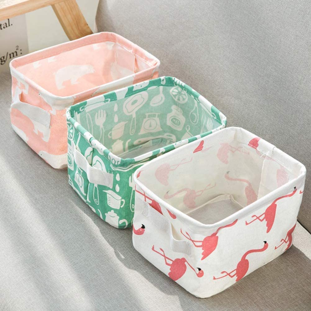 AZARIA Foldable Multipurpose Storage Box Small Canvas Fabric Organizer ...