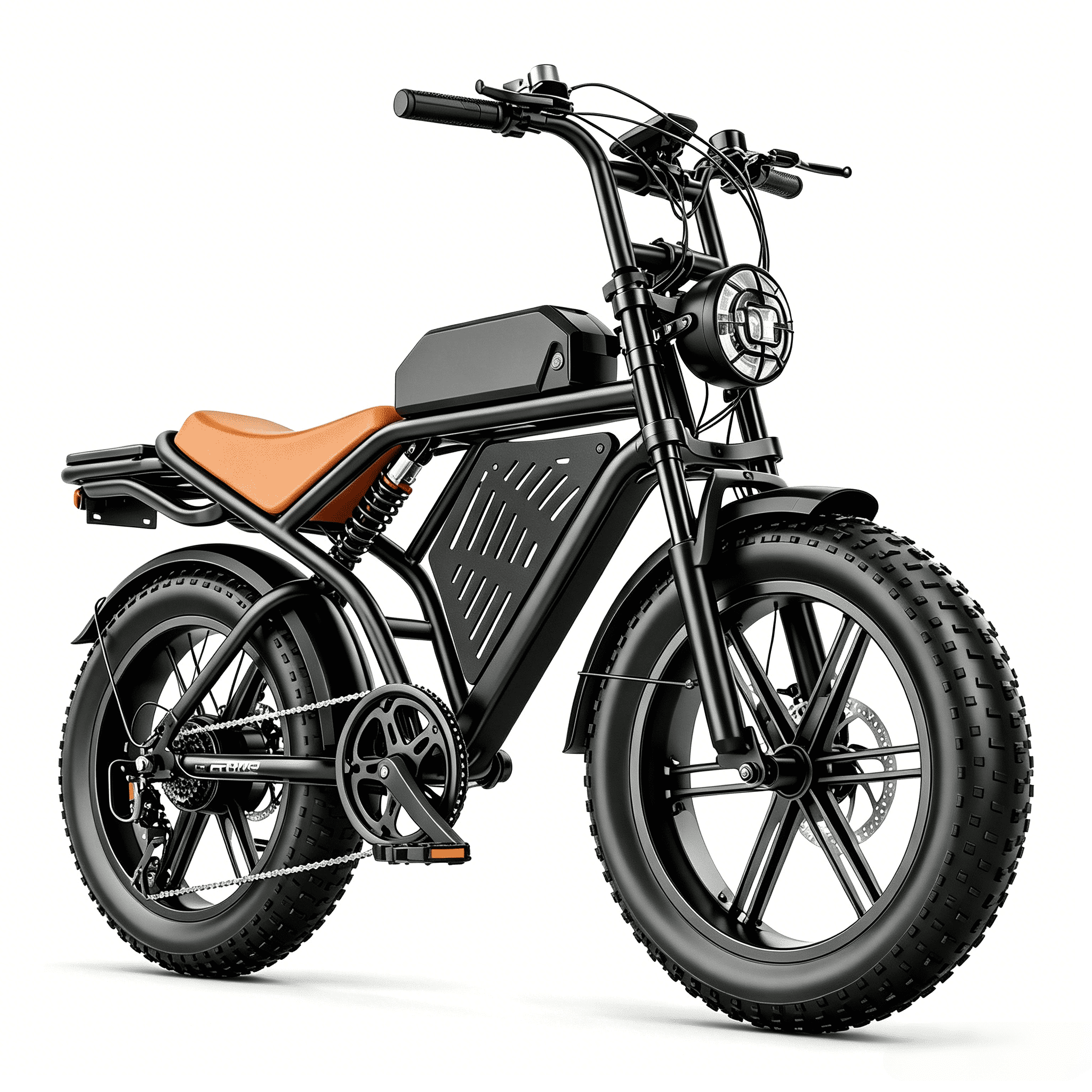 AZHAR Off-Road Electric Mountain Bike for Adults, 20*4" Fat Tire E-Bike ...