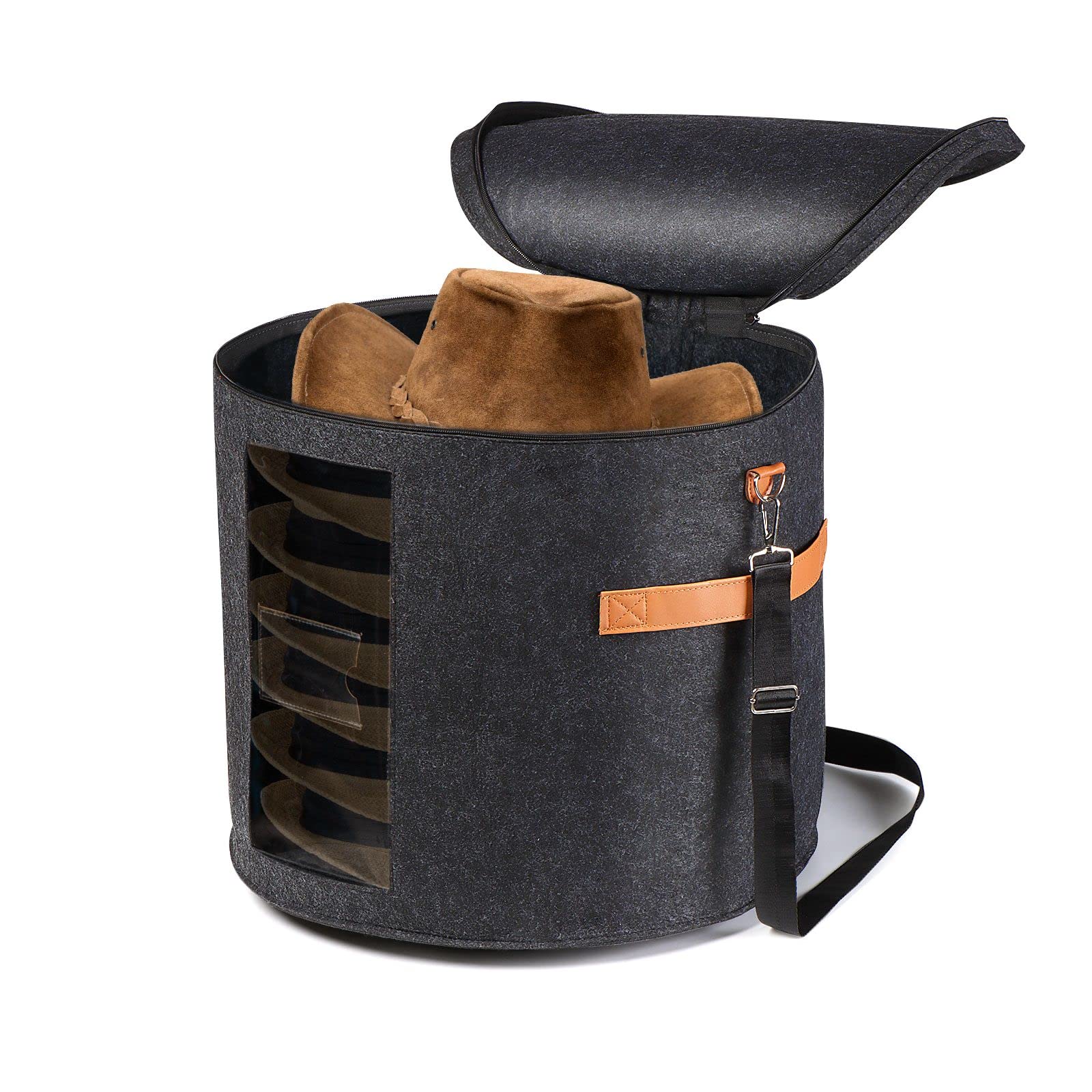 AZHCHKE Large Hat Storage Box for Women & Men, Travel Hat Box with Lid ...