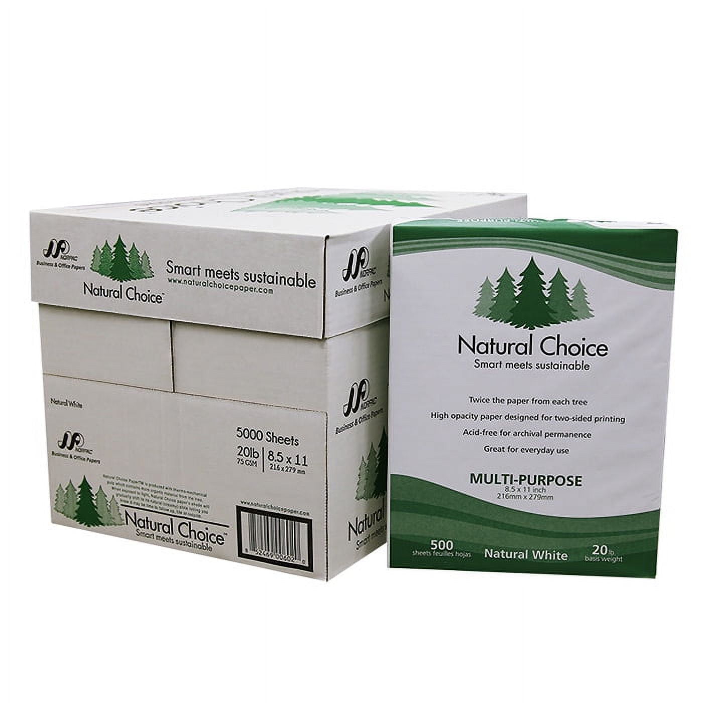 "NATURAL CHOICE Standard Printer Plain White Copy Paper 8.5"" X 11 ...
