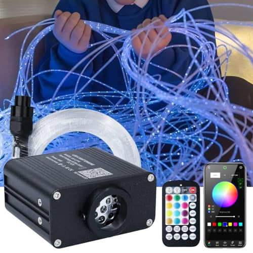 AZIMOM 50pcs 9.8ft Side Glow Fiber Optic Sensory Light for Autism Room ...