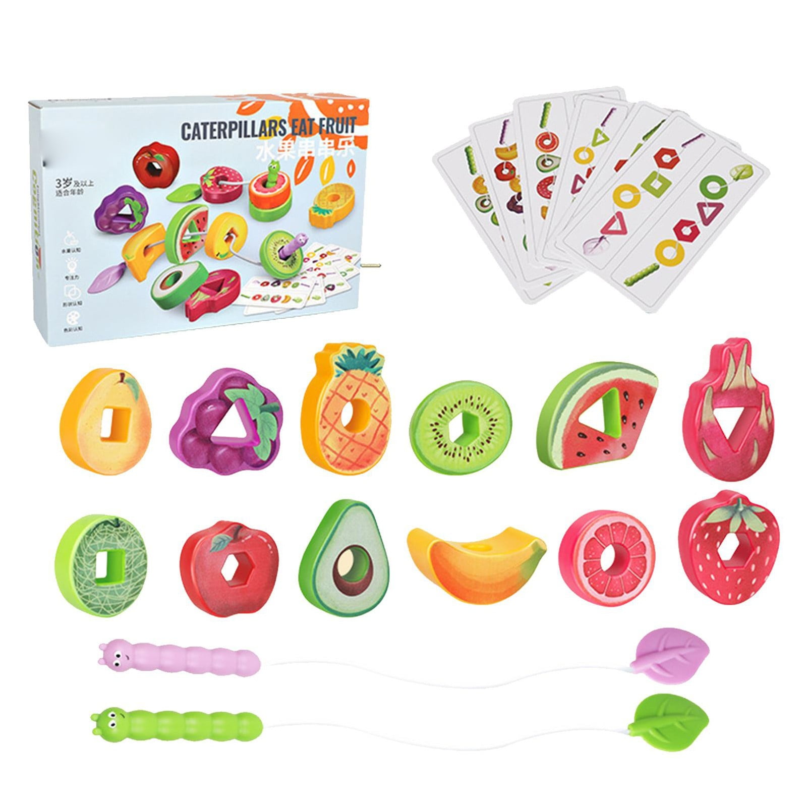 AZIUHA Fruit Stringing Game Toy Food Threading Game Toy Threading Toys ...