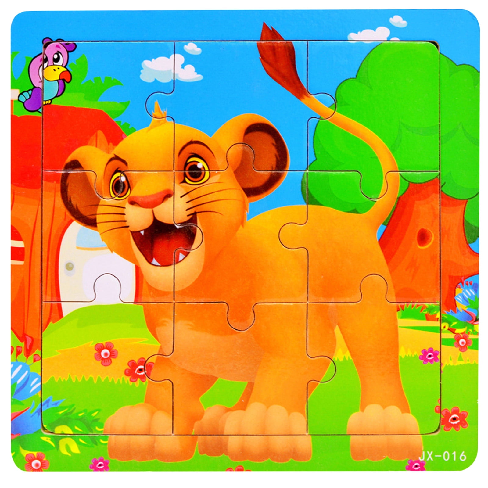 AZIUHA Puzzle Toy Wooden Cartoon Stereo Memory Cognition Puzzle Early ...