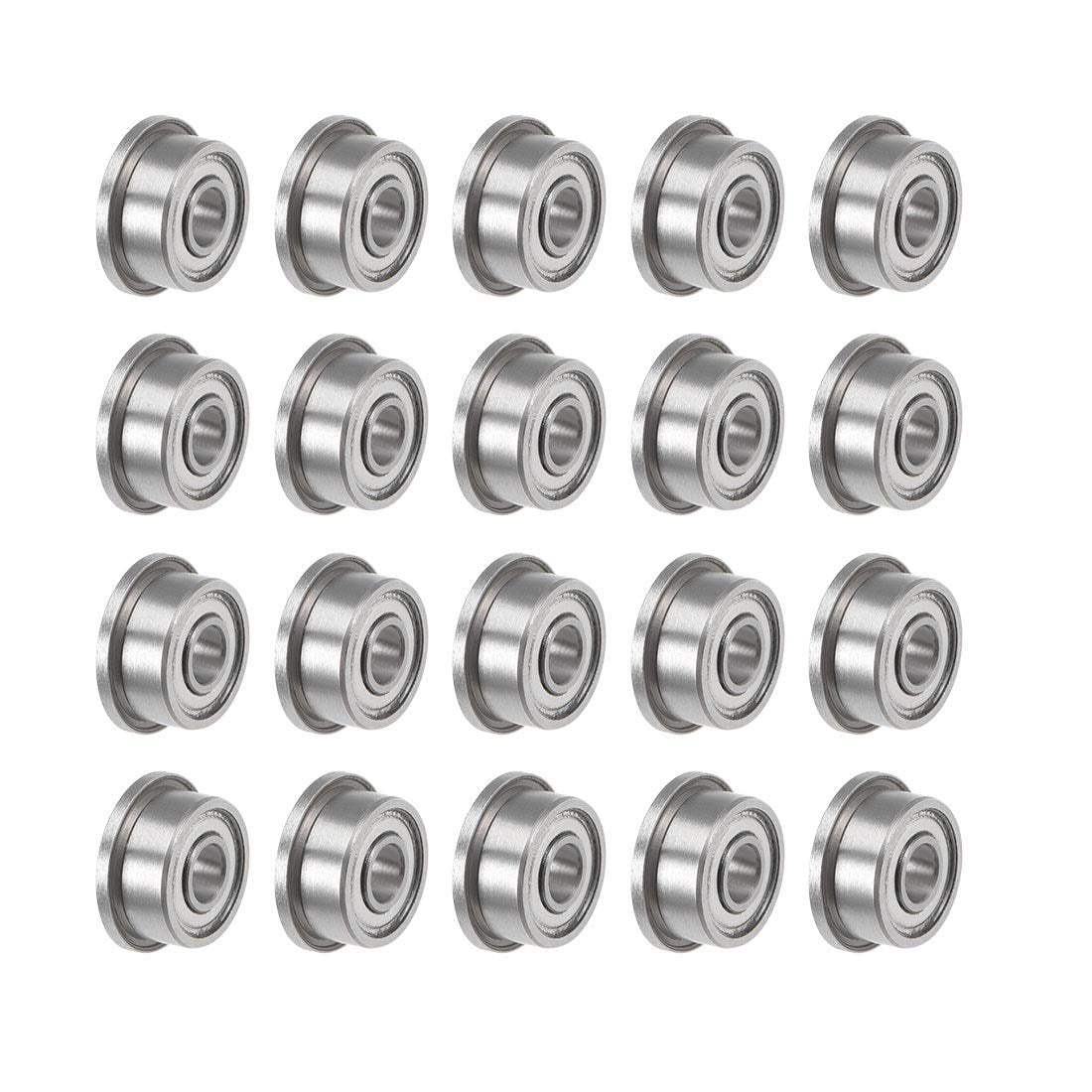 AZNCOS F624ZZ Flanged Ball Bearing 4x13x5mm Shielded Chrome Steel ...