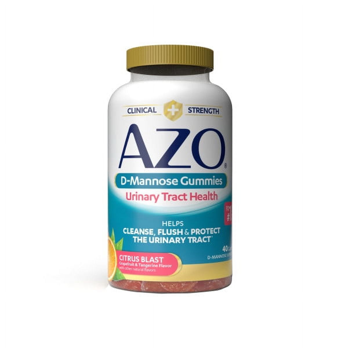 AZO® D-Mannose Urinary Tract Health Gummies, Citrus Blast, 40 Count ...
