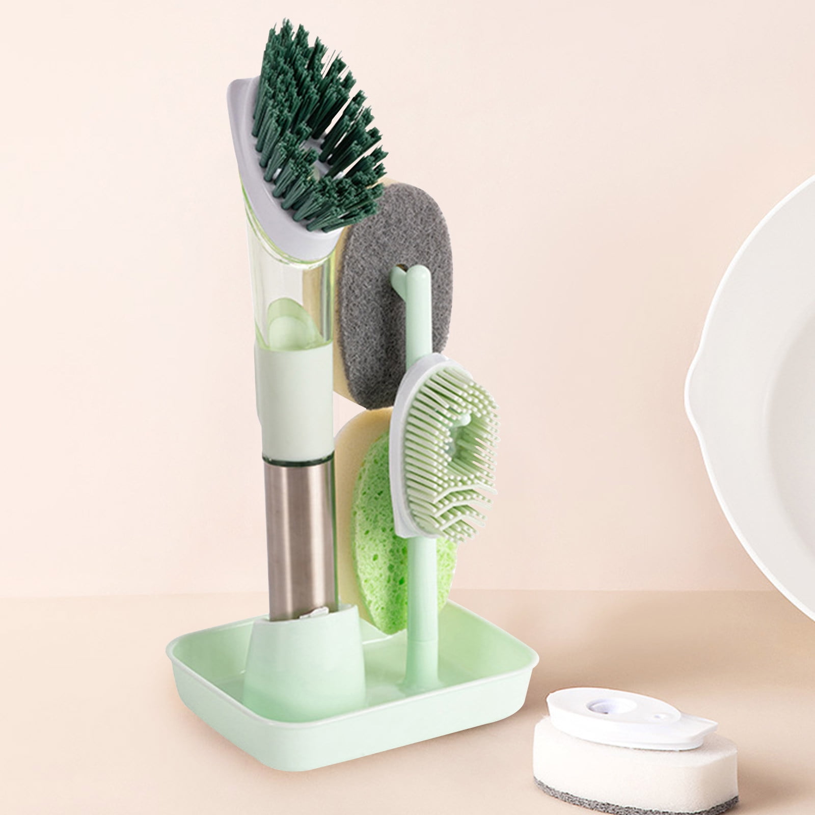 AZOON Scrub Brush with Handle,Scrub Brushes for Cleaning Dishes,Kitchen ...