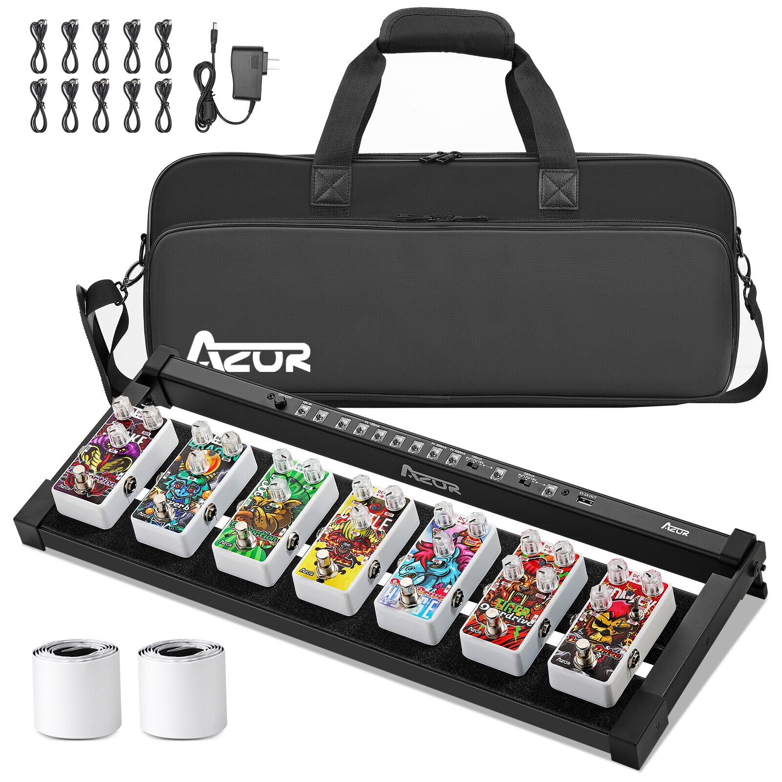 AZOR Pedalboard Built-in 10 Outputs Power Supply Pedal Board Output Is ...