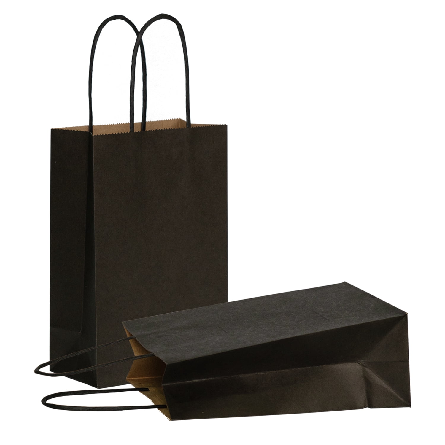 AZOWA Black Gift Bags Mini Small Kraft Paper Bags with Handles (4.7 x 2 ...