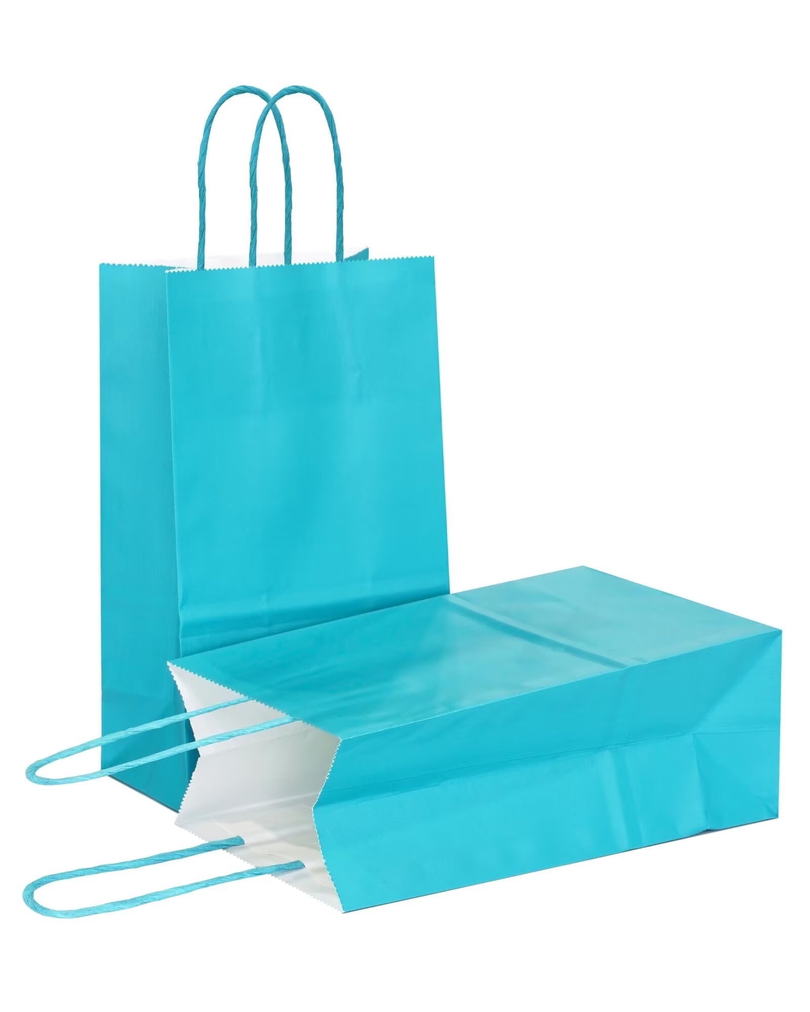 AZOWA Gift Bags Mini Kraft Paper Bags with Handles (4.7 x 2.4 x 6 in ...
