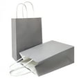 AZOWA Gray Gift Bags Small Kraft Paper Bags with Handles (5.9 x 3.1 x 8 ...