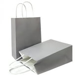 AZOWA Gray Gift Bags Small Kraft Paper Bags with Handles (5.9 x 3.1 x 8 ...