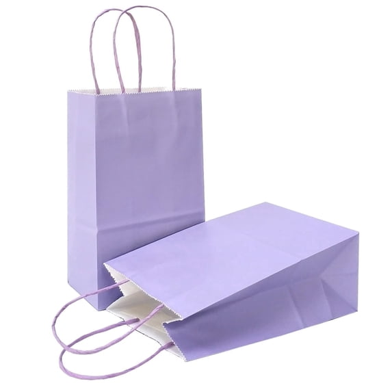 AZOWA Lavender Gift Bags Extra Small Kraft Paper Bags with Handles (6 x ...