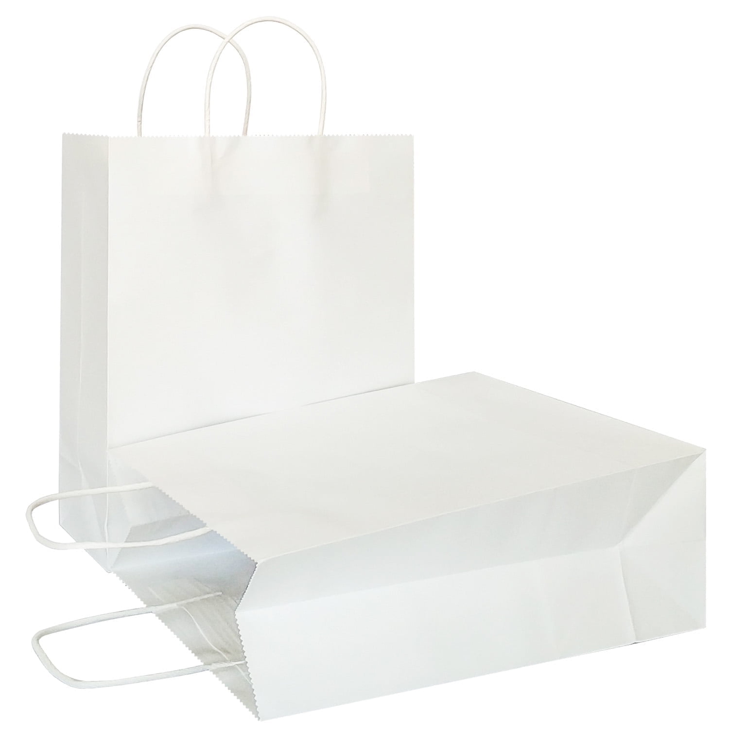 AZOWA White Gift Bags Large Kraft Paper Bags with Handles (10.2 L x 4.7 ...