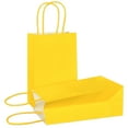 AZOWA Yellow Gift Bags Small Kraft Paper Bags with Handles (5 x 3.1 x 8 ...