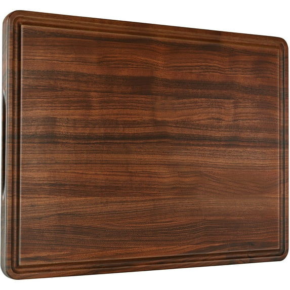 AZRHOM Walnut Wood Cutting Board, 24x18in Extra Large Wooden Chopping ...